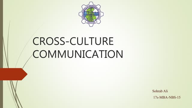 Cross-Cultural Communication | PPT