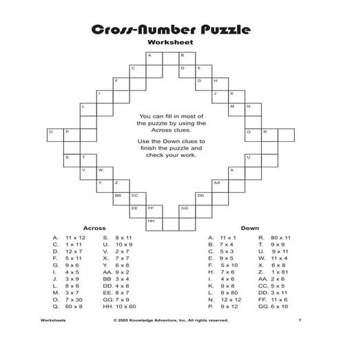 Cross numbers-puzzle | PDF