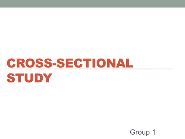 Cross sectional study.pptx community medicine | PPTX