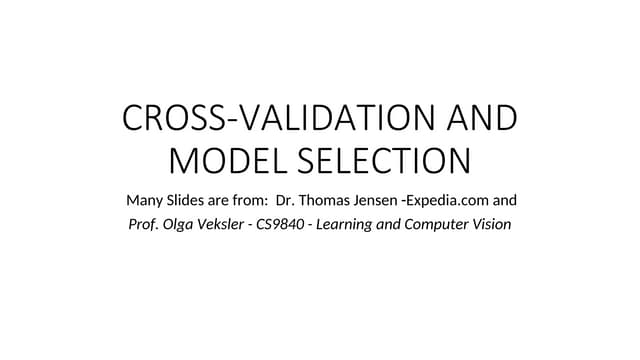 K-Folds Cross Validation Method | PPTX