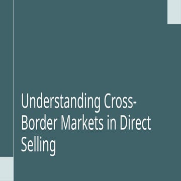 Strategies for International Expansion of Direct Selling Companies | PPTX