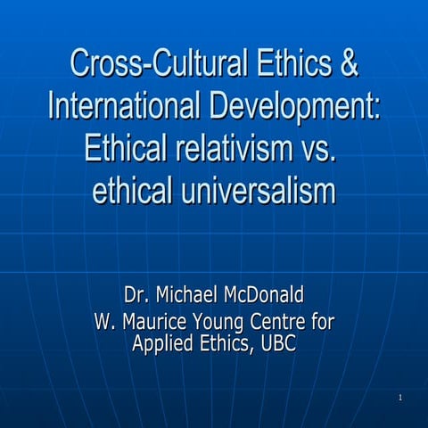Cross Cultural Ethics & International Development | PPT