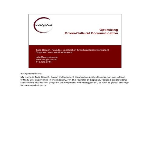 Cross cultural communication_notes | PDF