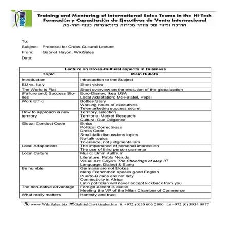 Cross cultural fun lecture proposal eng | PDF