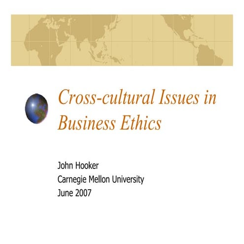 Cross cultural issues in ethics | PDF