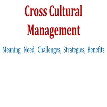 cross cultural management : Risks and Challenges / Strategies.pptx