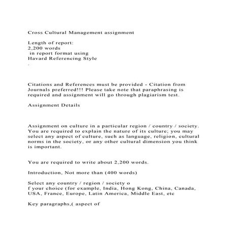 Assignment 2 Cross Culture | PDF
