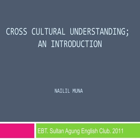 Cross cultural understanding | PPT