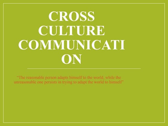 Cross cultural communication | PPT