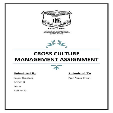 Gung Ho movie- Cross culture management assignment | DOCX