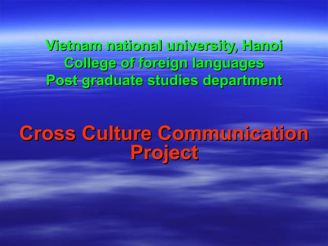 Cross-Cultural Communication | PPT