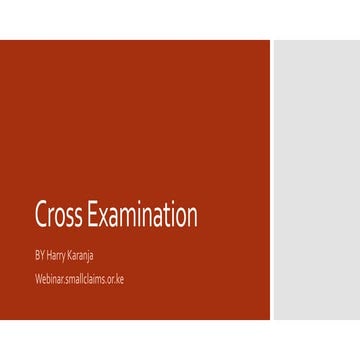 Cross Examination Webinar.pptx | Auto Safety | Automotive