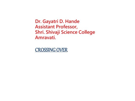 CROSSING OVER PPT | PPTX