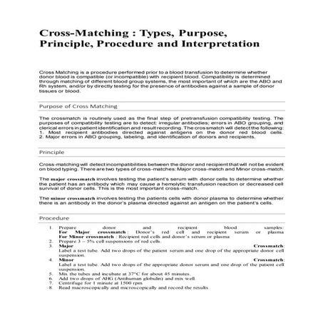 Crossmatching | PPTX