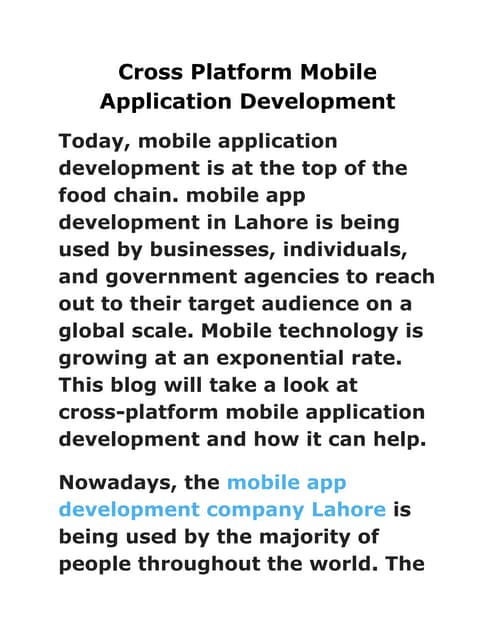 Cross Platform Mobile Application Developmentpdf Operating Systems 2373
