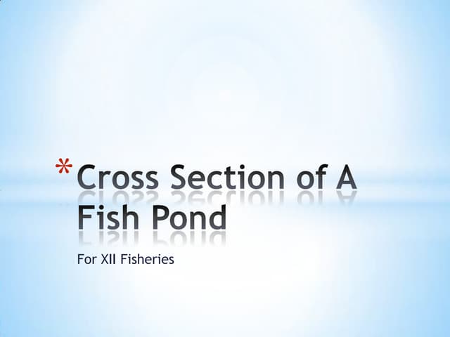 Pond Design And Construction System In An Aqua Farm. | PPTX