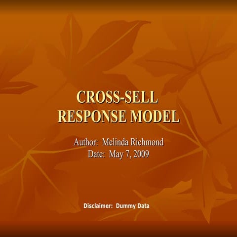 Cross-sell Response Model | PPT