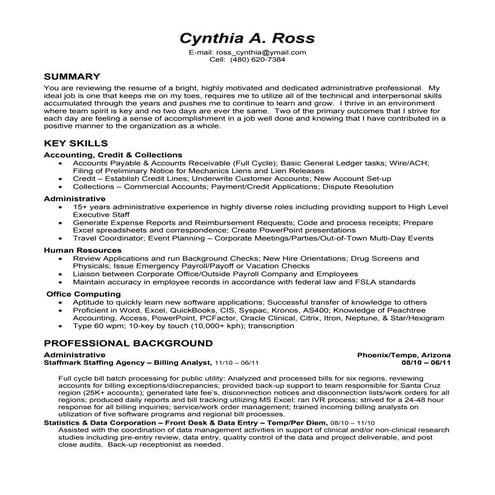 C Ross Resume 06/11 | DOC