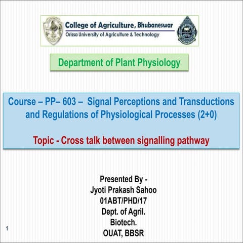 Cross Talk Between Signalling Pathway Ppt