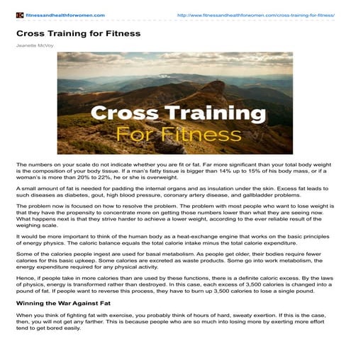 Cross training for fitness | PDF