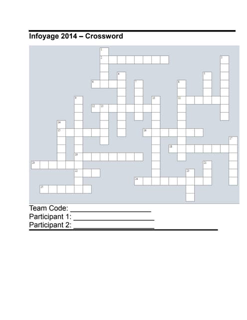 Crossword Answer Key - Infoyage | PDF