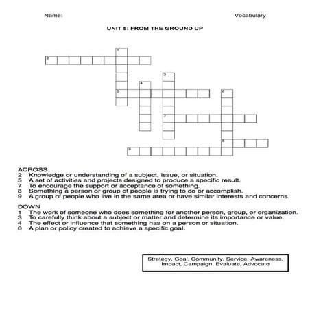 Crossword activity | PDF
