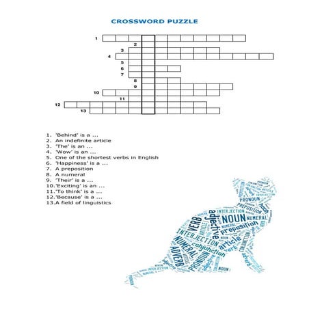 Parts of Speech Crossword | PDF