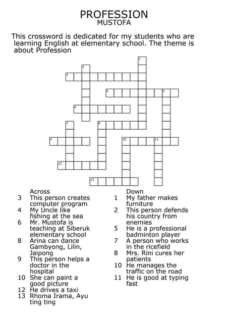 crossword professions | PDF