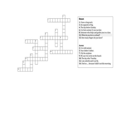 Crossword puzzle.. fill in the crossword with the correct answer. | PDF