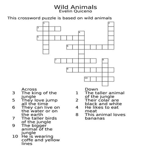 Crossword wild animals | PDF