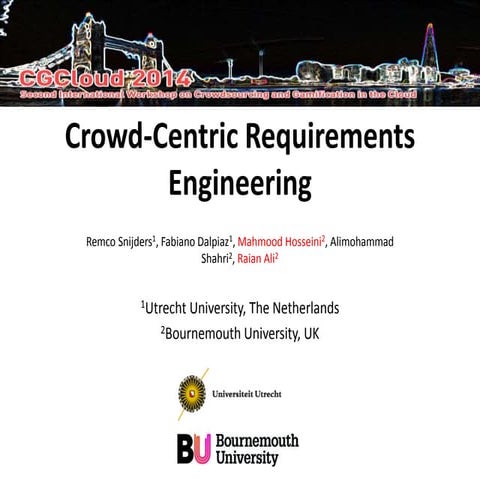 Crowd centric requirements engineering - ra | PPT