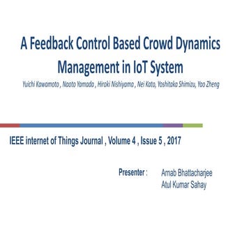 Crowd dynamics management in IOT system | PPTX | Computer Software and Applications | Computing