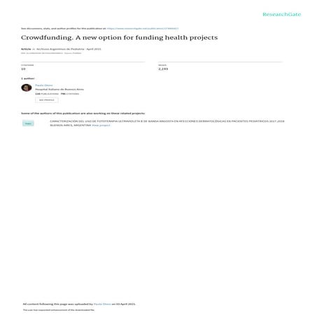 Crowdfunding. A new option for funding health projects.pdf