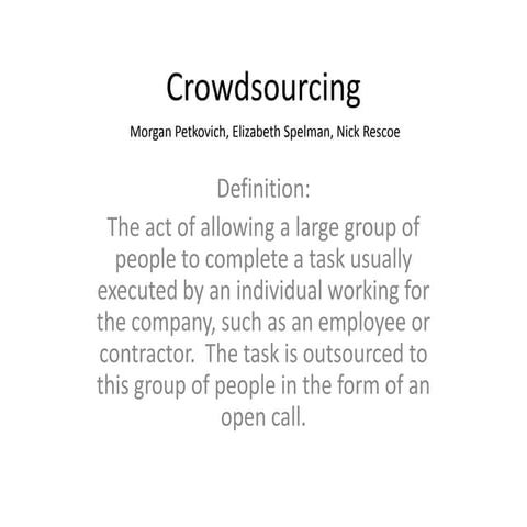 Crowdsourcing | PPTX