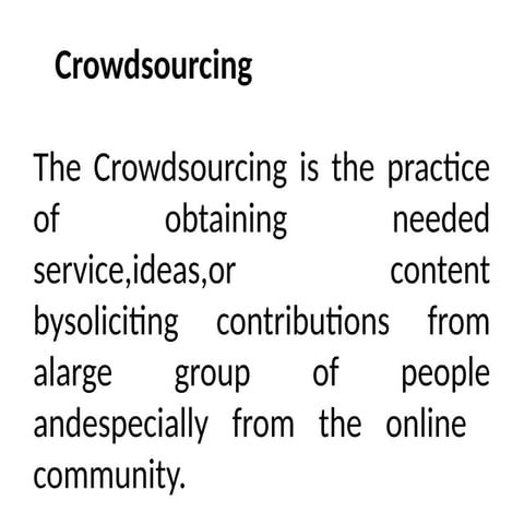 CROWDSOURCING -Media and Information literacy | PPTX