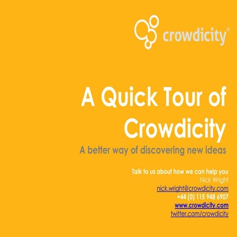 A tour of the Crowdicity Innovation platform | PPTX