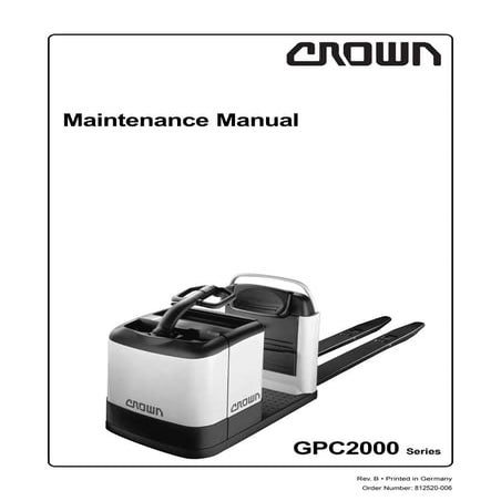Crown gpc2020 lift truck service repair manual | PDF
