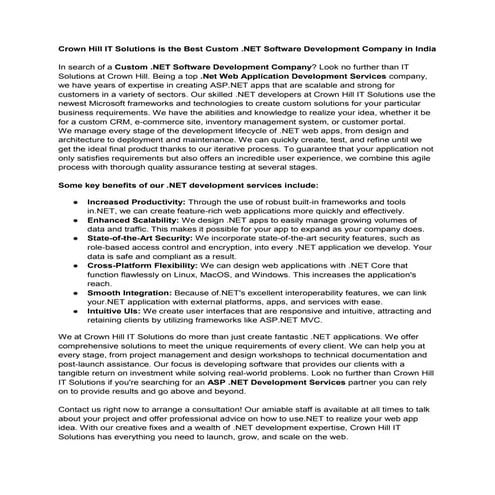 Crown hill it solutions