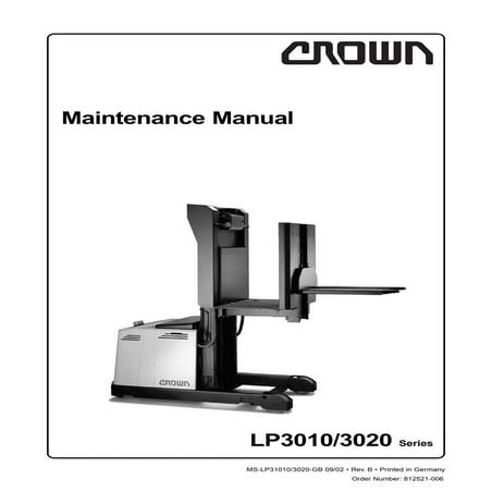 Crown LP3010 Lift Truck Service Repair Manual.pdf