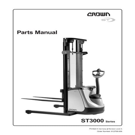 Crown st3000 series forklift parts catalogue manual | PDF