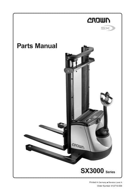 Crown wf3000 series forklift parts catalogue manual | PDF | Commercial ...