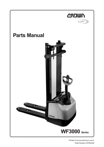 Crown ws2300 series forklift parts catalogue manual | PDF