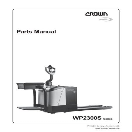 Crown wp2300 series pallet truck parts catalogue manual | PDF
