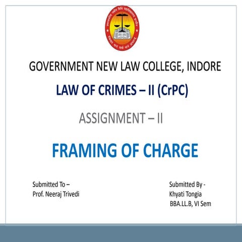 Crpc - Framing of Charge | PPTX