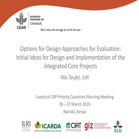 Options for design approaches for evaluation: Initial ideas for design ...