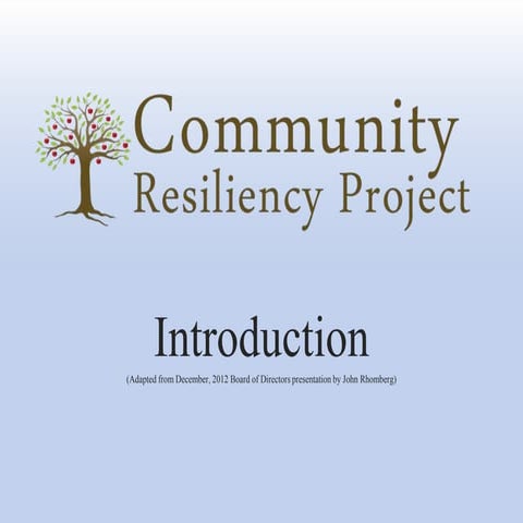 Community Resiliency Project - In a Nutshell! | PPTX