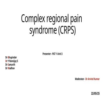 Complex regional pain syndrome CRPS ortho | PPTX