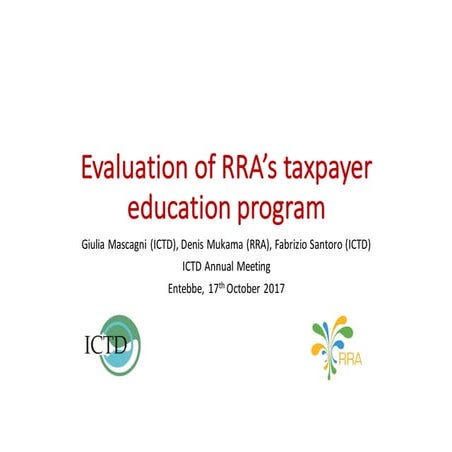 Evaluating Taxpayer Training Programmes Designed to Improve Compliance ...