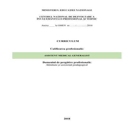Crr asistent medical generalist 2018 | PDF