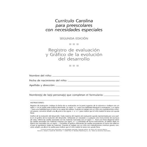 Curriculum Carolina para alumnos de EI con NEE | PDF